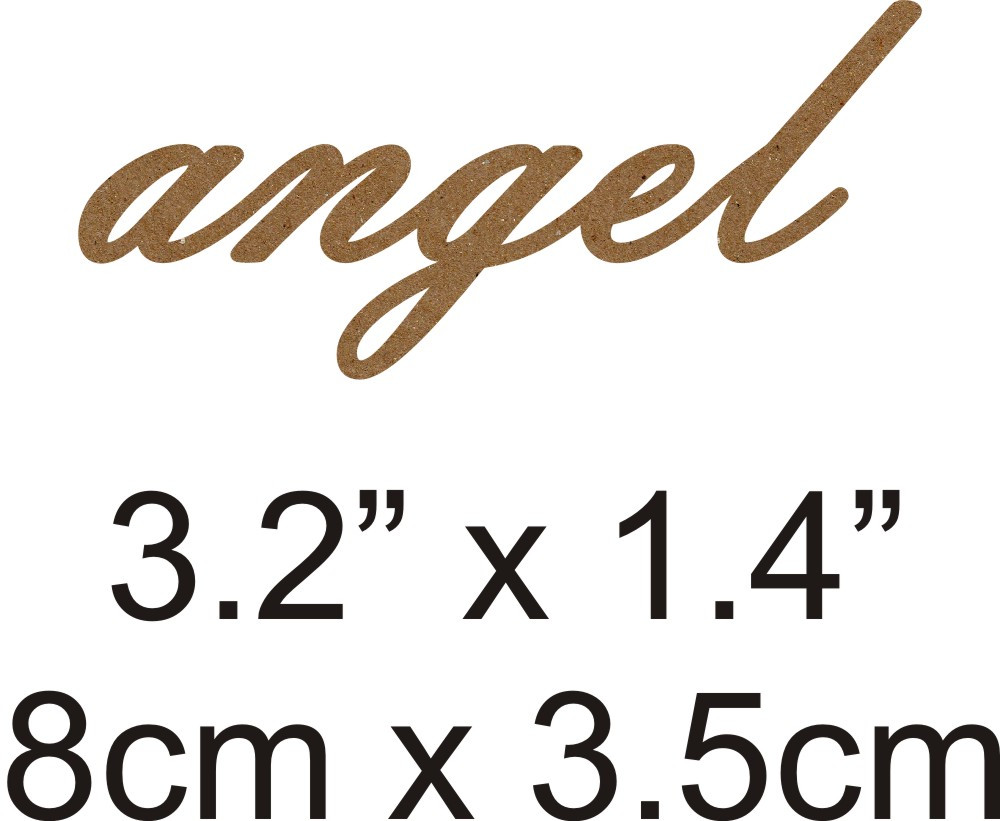 Angel - Beautiful Script Chipboard Word - Want2Scrap