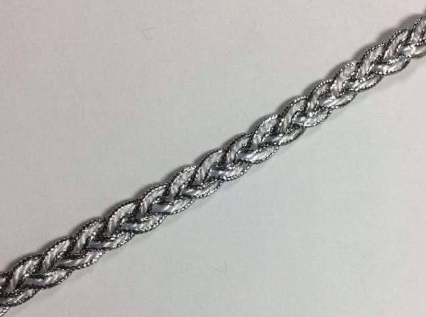 Silver Braided Trim - 1 yard - Want2Scrap