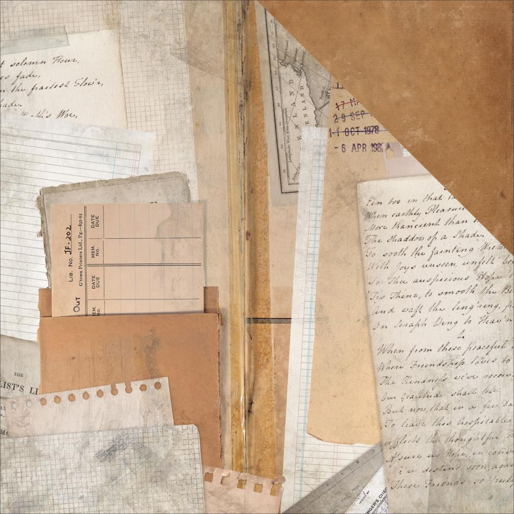 LIBRARY EPHEMERA -KAISERCRAFT DOUBLE SIDED PAPER - Want2Scrap