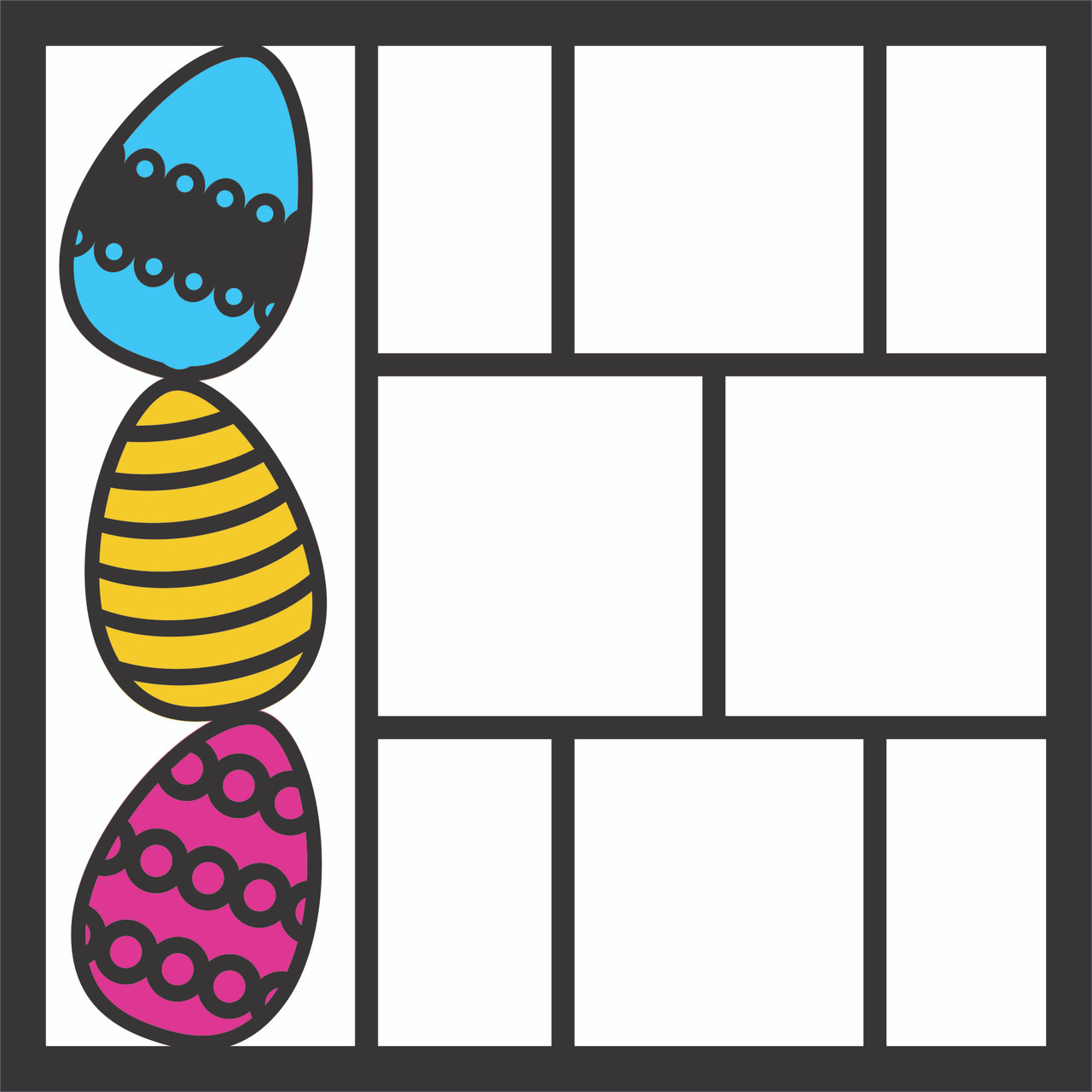Easter Eggs Pg 1 OL - 12 x 12 Scrapbook OL - Want2Scrap