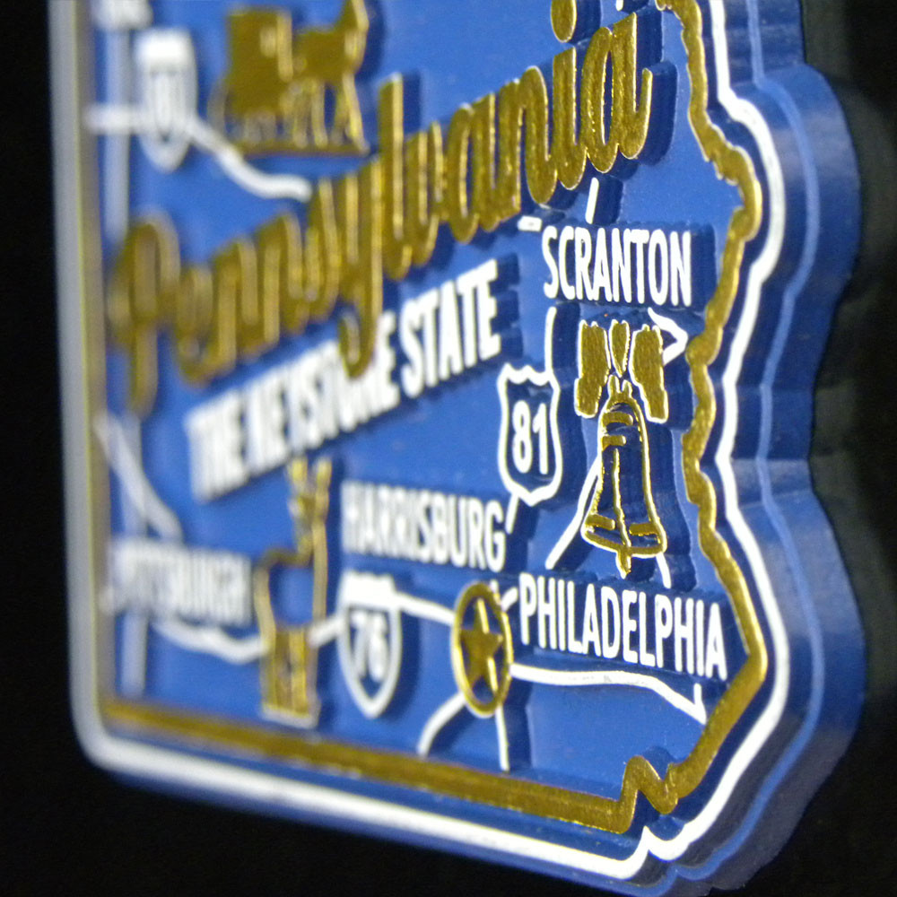 Pennsylvania Premium Map Magnet - ClassicMagnets.com