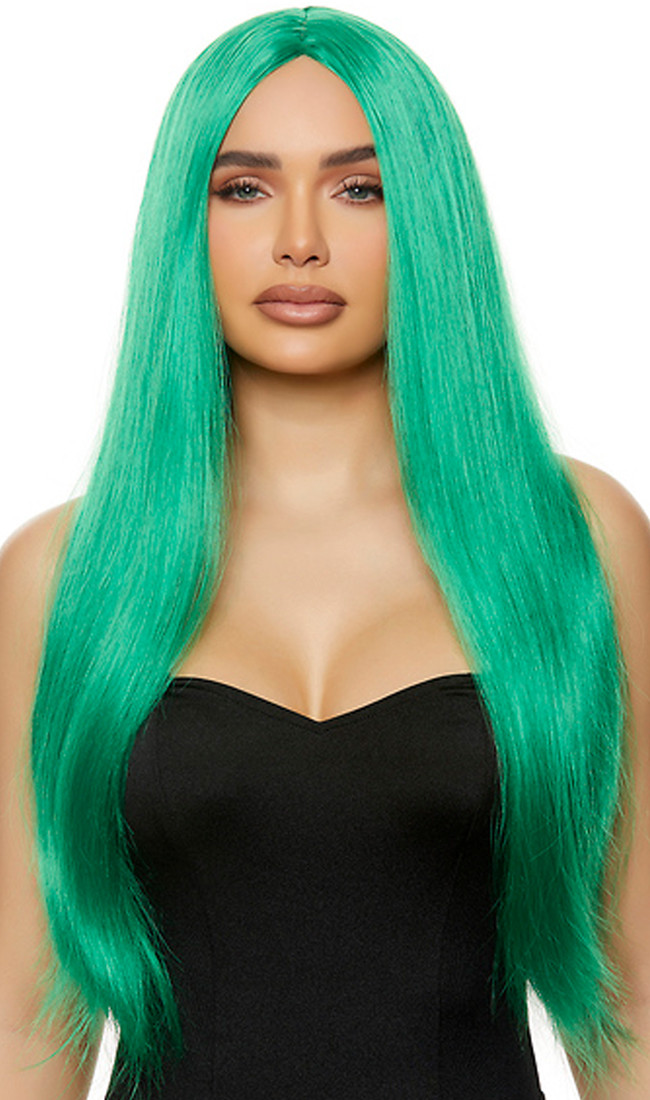 Long Green Straight Wig