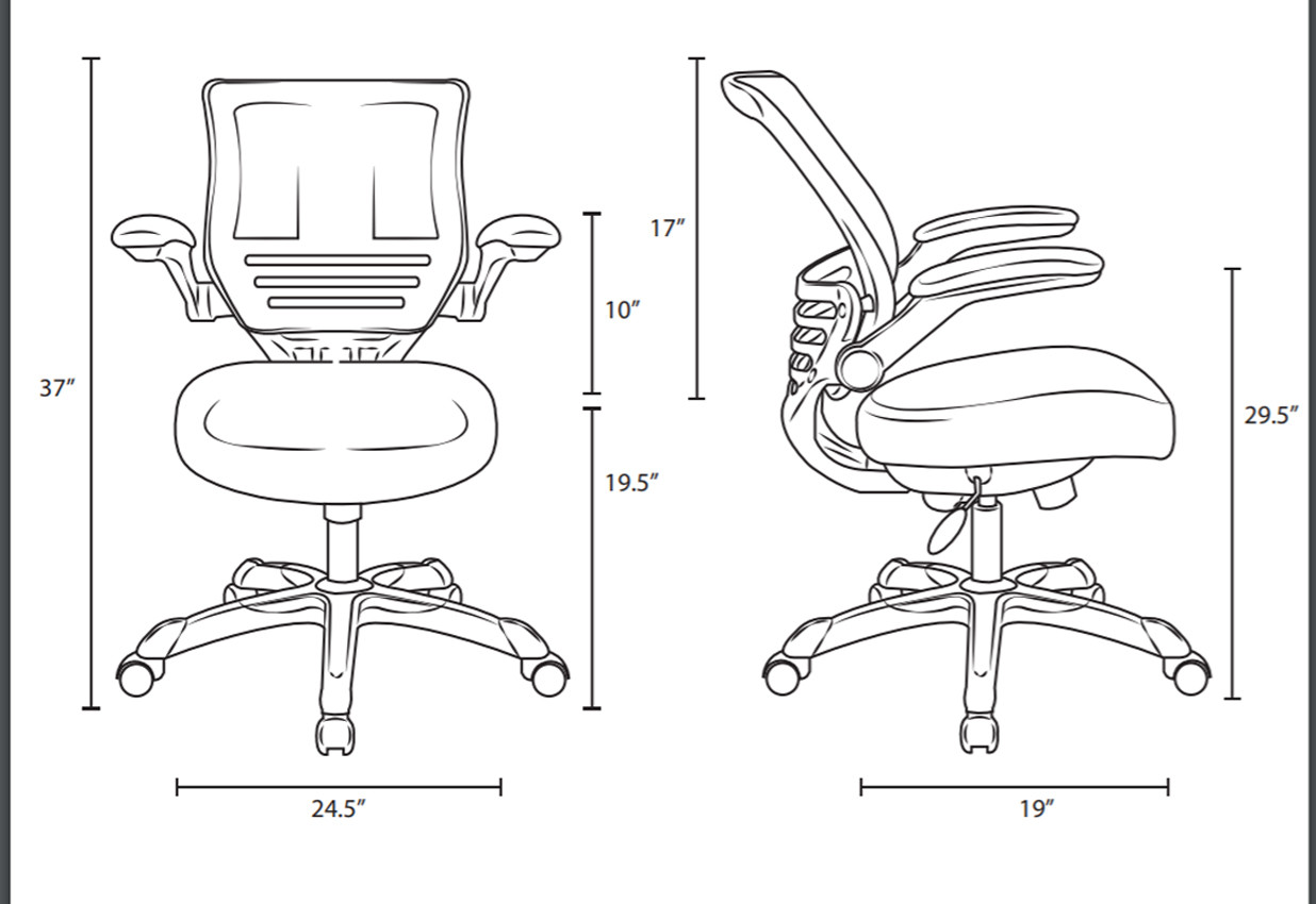 Edge Mesh Computer Chair with Flip-up Arms, Multiple Colors | Shop ...