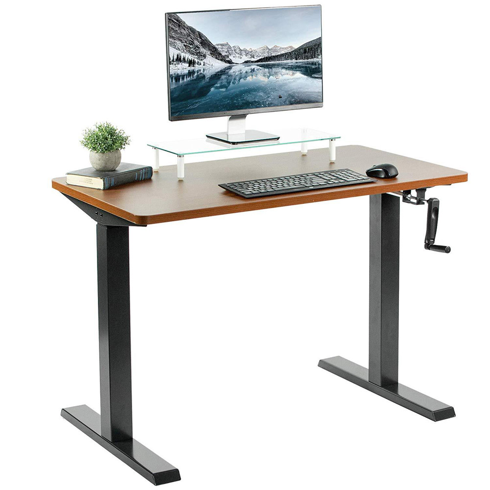 VIVO Manual Crank Height Adjustable Stand Up Desk 43x24 inch Shop Healthy Posture Store