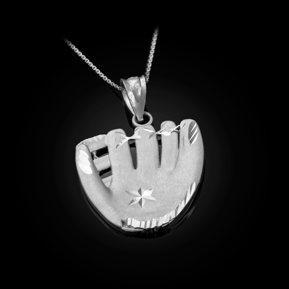Sterling Silver Baseball Glove Pendant Necklace