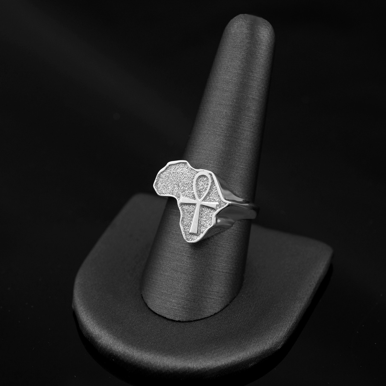 Sterling Silver Egyptian Ankh Africa Statement Ring