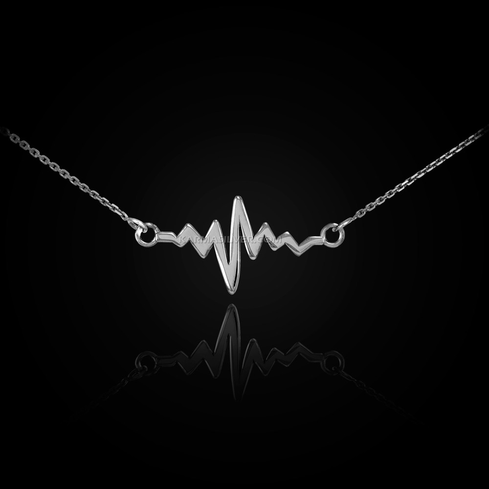 Sterling Silver Heartbeat Pulse Necklace