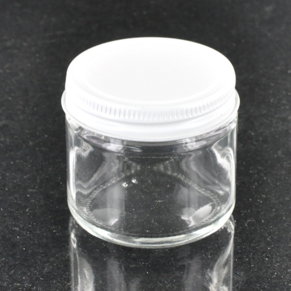 2" 2oz Glass Jar w/ White Lid - Puffr