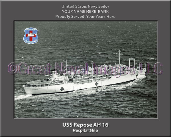 USS Repose AH 16 Personalized Ship Canvas Print