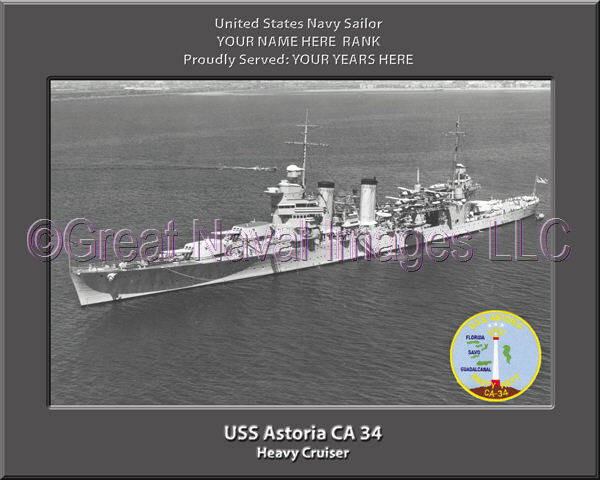 USS Astoria CA 34 Personalized Ship Canvas Print