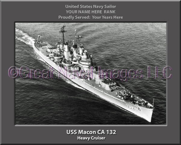 USS Macon CA 132 Personalized Ship Canvas Print