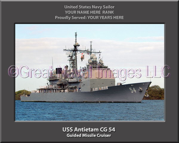 USS Antietam CG 54 Personalized Ship Canvas Print