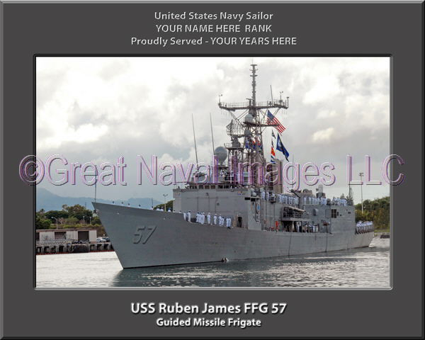 USS Reuben James FFG 57 Personalized Ship Canvas Print