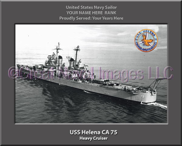 USS Helena CA 75 Personalized Ship Canvas Print