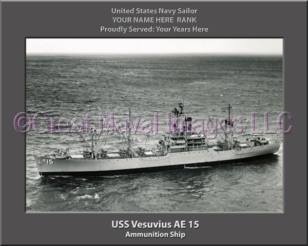 USS Vesuvius AE 15 Personalized Ship Canvas Print