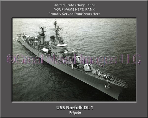 USS Norfolk DL 1 Personalized Ship Canvas Print