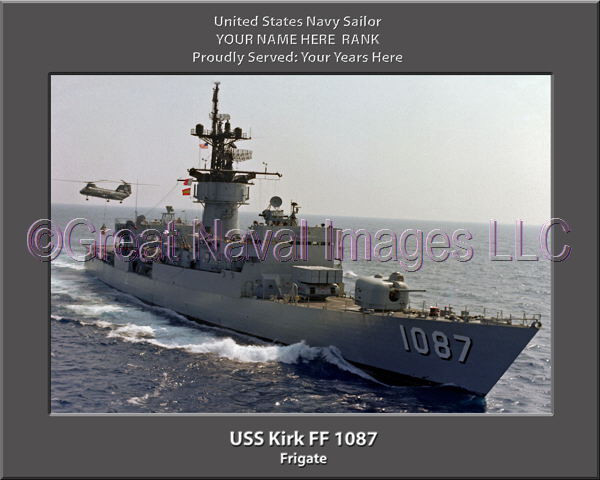 USS Kirk FF 1087 Sailor Ship Personalized Canvas Print Photo