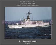 USS Sample FF 1048 Personalized Ship Canvas Print color