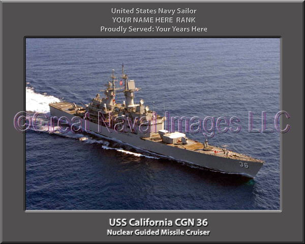 USS California CGN 36 Personalized Ship Canvas Print