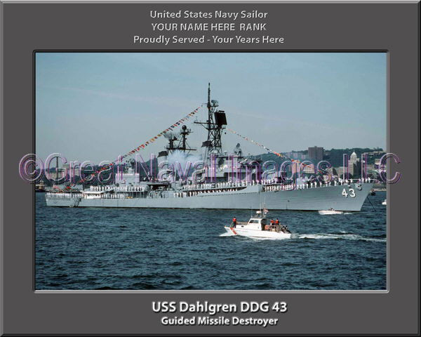 USS Dahlgren DDG 43 Personalized Ship Canvas Print
