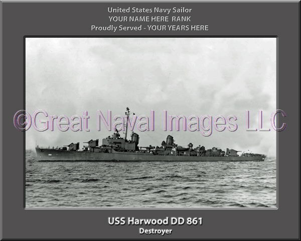 USS Harwood DD 861 Personalized Ship Canvas Print