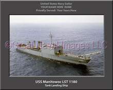 USS Manitowoc LST 1180 Personalized Ship Canvas Print
