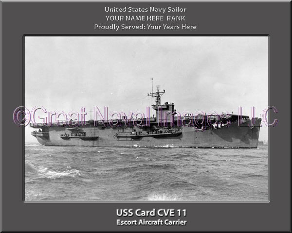 USS Card CVE 11 Personalized Ship Canvas Print
