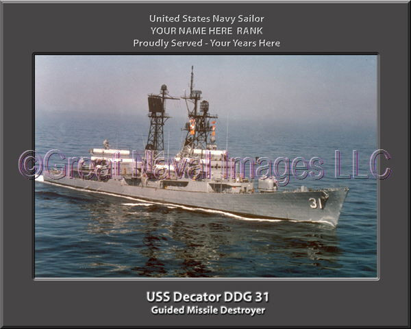 USS Decatur DDG 31 Personalized Ship Canvas Print