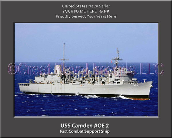 USS Camden AOE 2 Personalized Ship Canvas Print