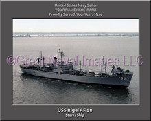 USS Rigel AF 58 Personalized Ship Canvas Print Photo US Navy Veteran Gift