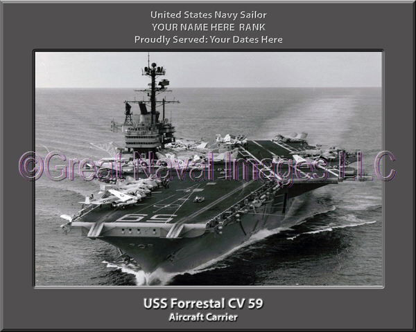 USS Forrestal CV 59 Personalized Ship Canvas Print Photo US Navy ...