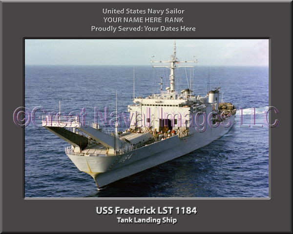 USS Frederick LST 1184 Personalized Ship Canvas Print Photo US Navy ...