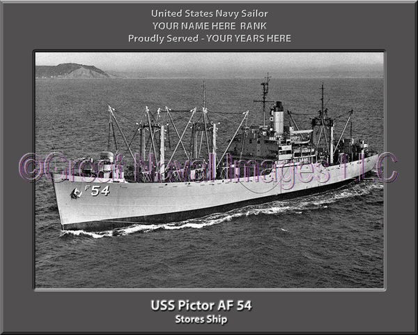 USS Pictor AF 54 Personalized Ship Canvas Print Photo | Great Naval Images