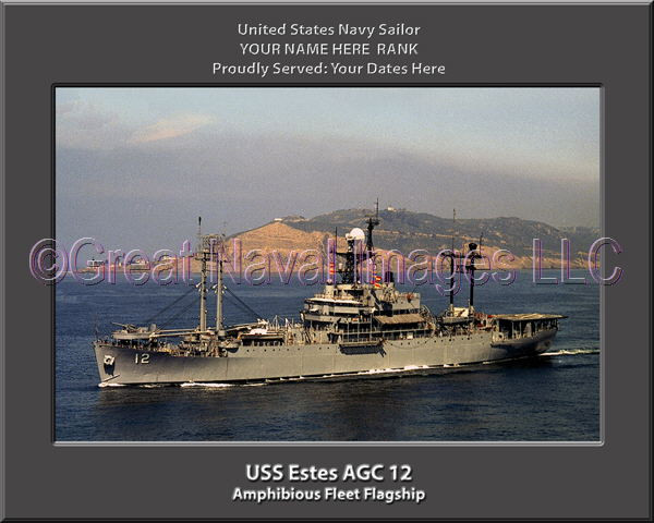 USS Estes AGC 12 Personalized Ship Canvas Print Photo (2) | Great Naval ...