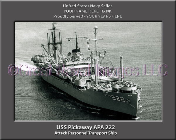 USS Pickaway APA 222 Personal Ship Canvas Print Photo US Navy Veteran Gift #2