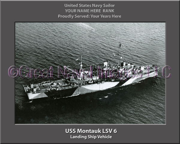 USS Montauk LSV 6 Personalized Ship Canvas Print