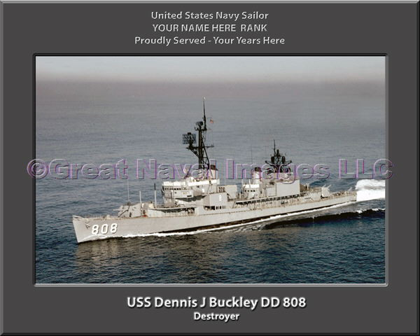 USS Dennis J Buckley DD 808 Personal Ship Canvas Print Photo US Navy ...