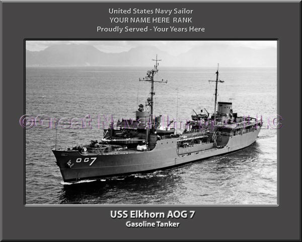 USS Elkhorn AOG 7 Personalized Ship Canvas Print Photo US Navy Veteran Gift