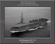 USS Bairoko CVE 115 Personalized Ship Canvas Print