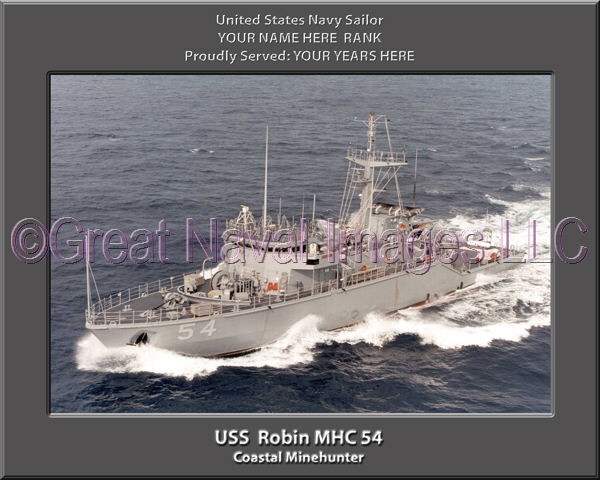USS Robin MHC 54 Personalized Ship Canvas Print