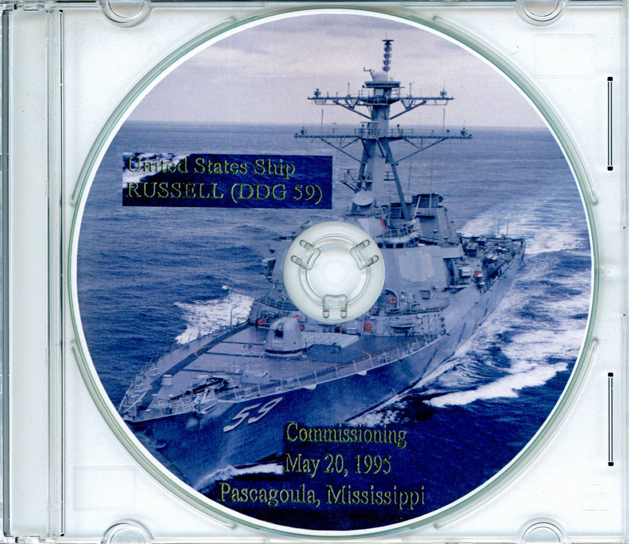 USS Russell DDG 59 Commissioning Program on CD 1995 Plank Owner