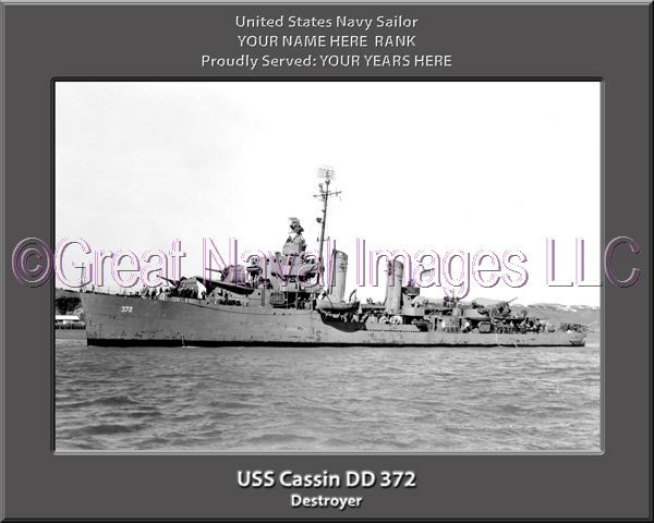 USS Cassin DD 372 Personalized Ship Canvas Print
