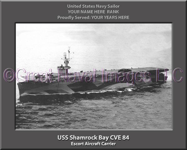USS Shamrock Bay CVE 84 Personalized Ship Canvas Print