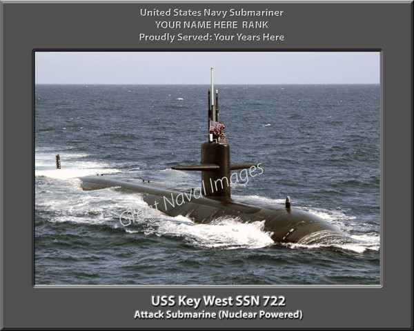 USS Key West SSN 722 Sailor Submarine Personalized Canvas Print Photo