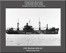 USS Selinur AKA 41 Personalized Ship Canvas Print