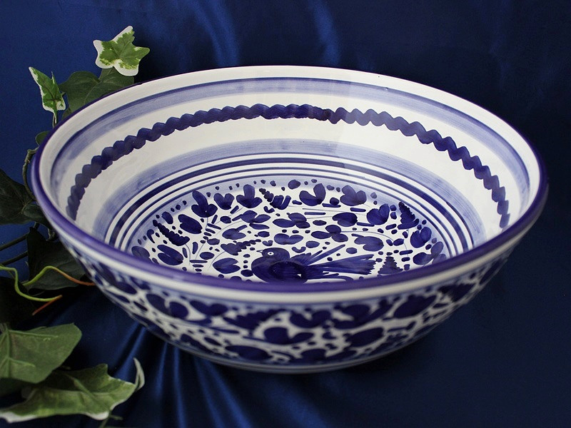 Deruta Arabesco Blue & White Serving Bowl 10" / 12" / 14" - BellaSoleil.com