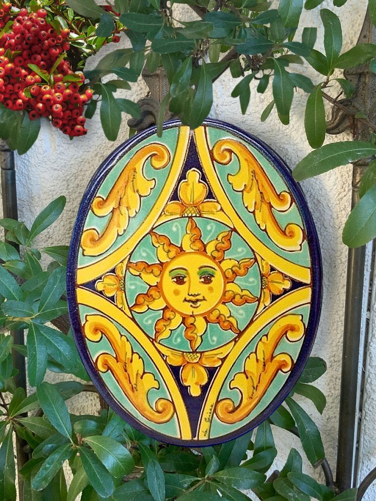 Tuscan Sun and Scrolls Wall Tile - BellaSoleil.com