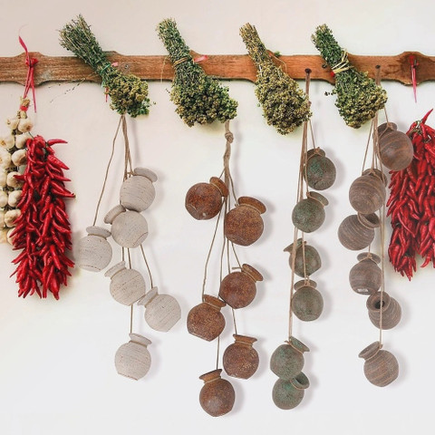 BellaSoleil.com - Clay Hanging Ristra Pots