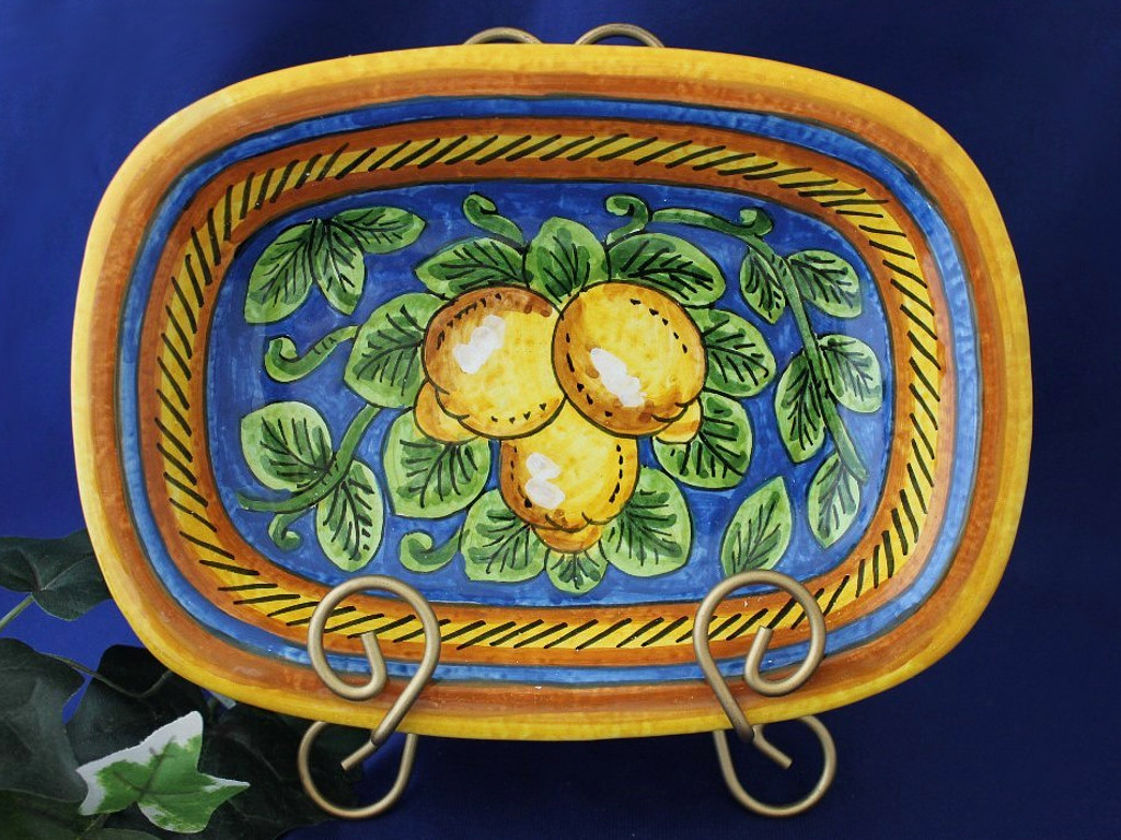 BellaSoleil.com - Deruta Limone Lemon Serving Dish