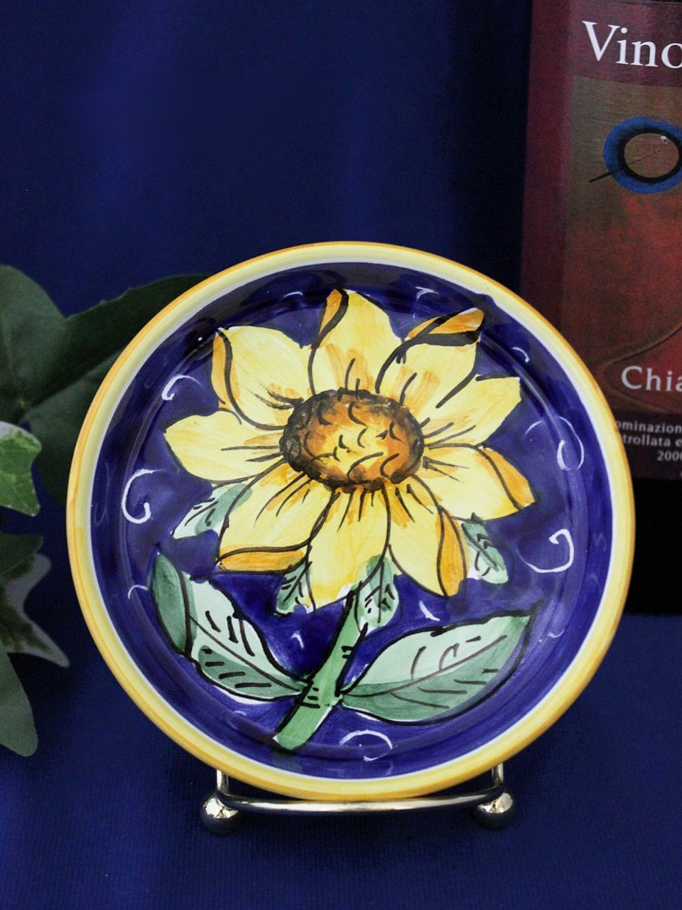 BellaSoleil.com - Tuscan Sunflower Wine Coaster